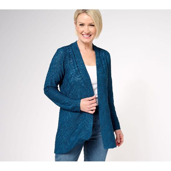 Susan Graver | Sweaters | Susan Graver Womens Top Sweater Sz Xs Occasions Knit Cardigan Blue ...